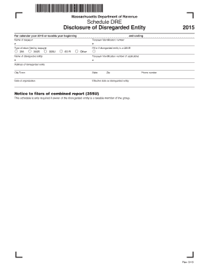Fillable Online Massachusetts Department of Revenue Schedule DRE ...