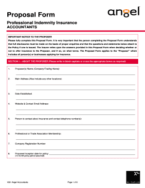 Fillable Online Please fully complete this Proposal Form Fax Email ...
