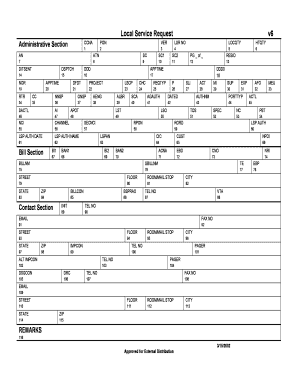 Fillable Online Local Service Request v6 - corp.att.com Fax Email Print ...