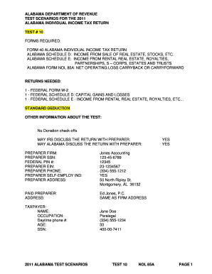 Fillable Online ador alabama ALABAMA DEPARTMENT OF REVENUE TEST ...