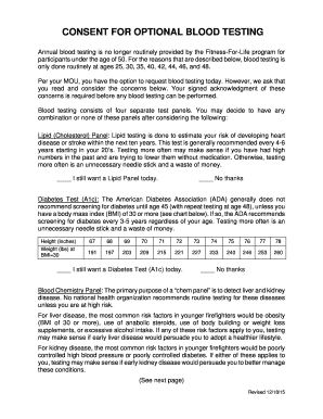 Fillable Online cao lacounty CONSENT FOR OPTIONAL BLOOD TESTING Fax ...
