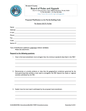 Fillable Online broward BLANK FORM Amendments - broward Fax Email Print ...