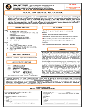 Fillable Online PRODUCTION PLANNING AND CONTROL - FMM Fax Email Print ...