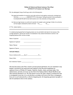 Fillable Online AFFIDAVIT of Common Law Marriage - Phillips 66 Fax ...