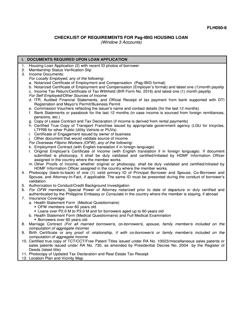 Fillable Online Housing Loan Application (2) with recent ID photos of ...