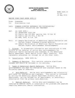 Fillable Online UNITED STATES MARINE CORPS MARINE CORPS BASE QUANTICO ...