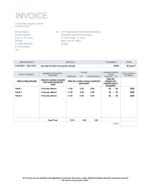 Fillable Online nyc Service invoice (Blue Background design) Fax Email ...