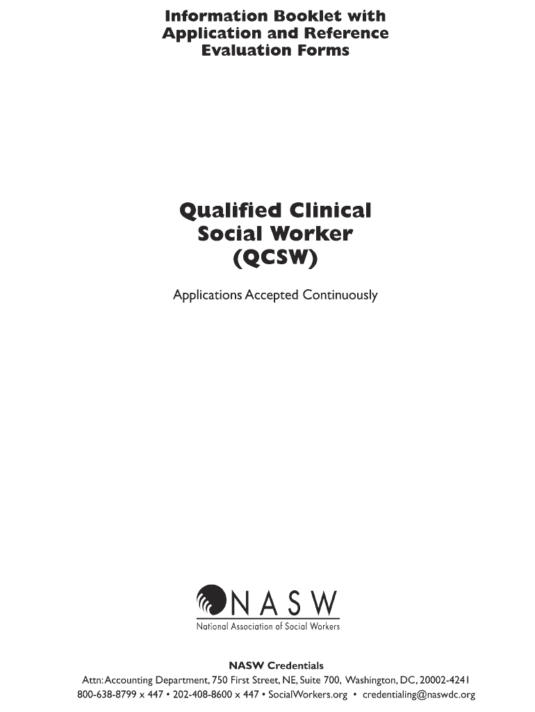 Fillable Online socialworkers Qualified Clinical Social Worker (QCSW ...