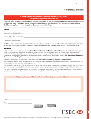 Fillable Online hsbc co E-Tax Payment through Business Internet Banking ...