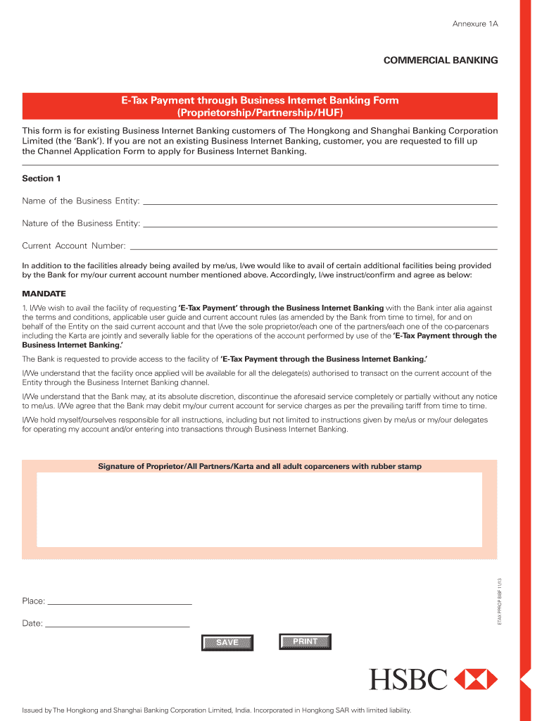 Fillable Online hsbc co E-Tax Payment through Business Internet Banking ...