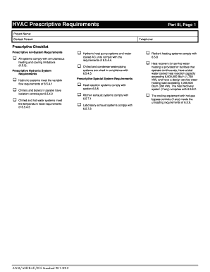 Fillable Online resourcecenter ashrae HVAC Prescriptive Requirements ...