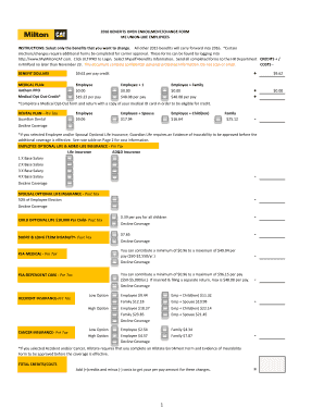 Fillable Online 2016 BENEFITS OPEN ENROLLMENT/CHANGE FORM ME UNION-LIKE ...