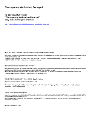 Fillable Online Discrepancy Medication Form - Pdfslibforme.com Fax ...
