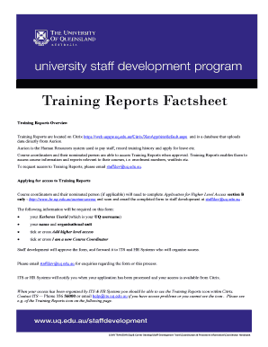Fillable Online Training Reports Factsheet Fax Email Print - pdfFiller