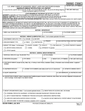 Fillable Online CELRD FORM 3 Immediate Mishap Notification IMN Report ...