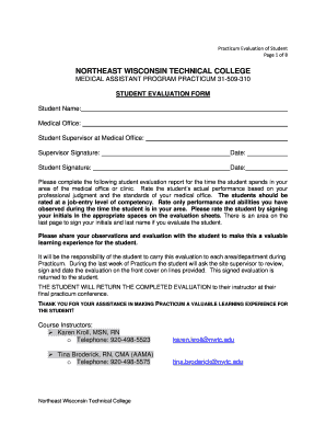 Fillable Online Practicum Evaluation of Student Fax Email Print - pdfFiller
