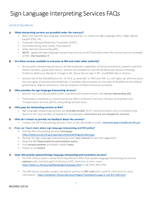 Fillable Online Sign Language Interpreting Services FAQs Fax Email ...