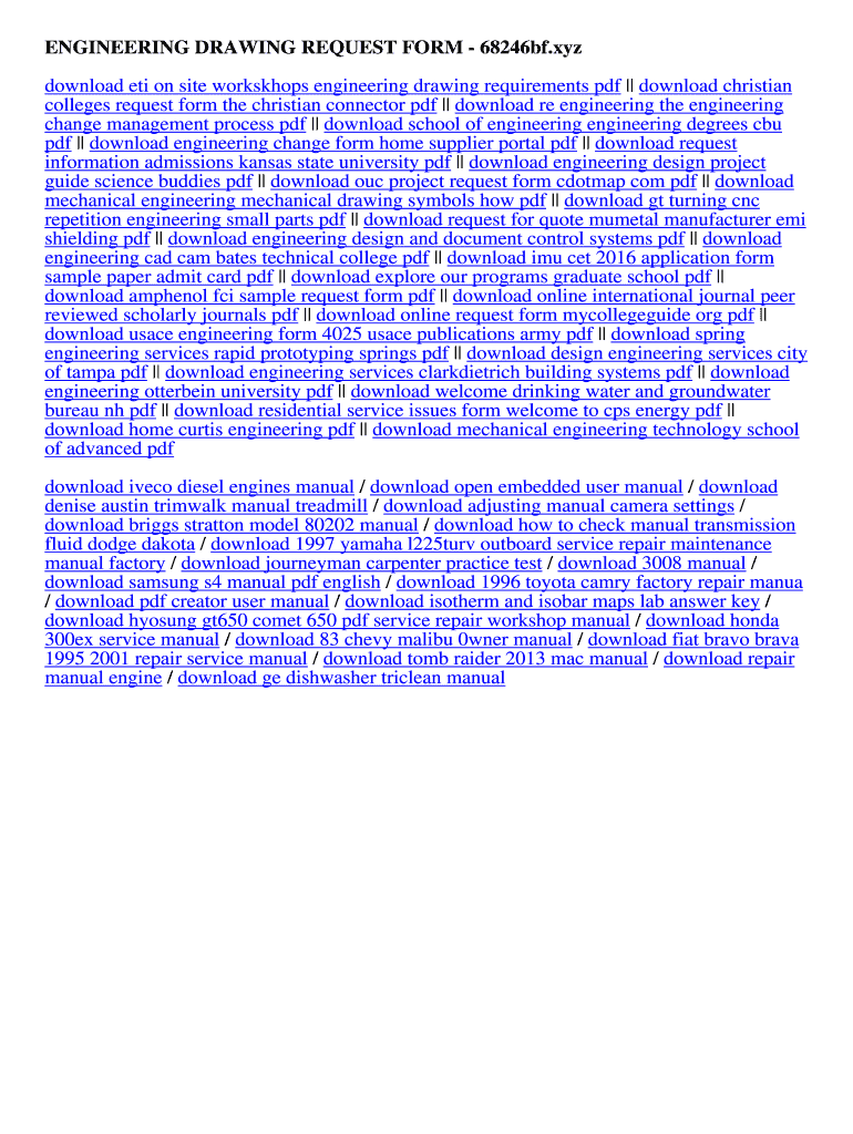 Fillable Online 68246bf ENGINEERING DRAWING REQUEST FORM. ENGINEERING ...