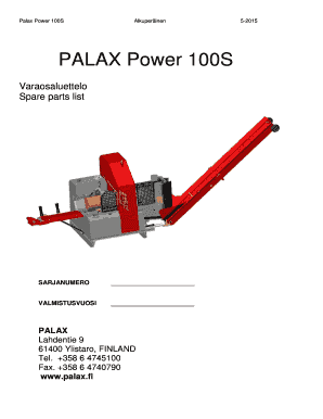 Fillable Online palax PALAX Power 100S - palax Fax Email Print - pdfFiller