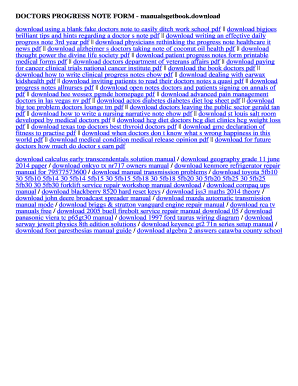 Fillable Online manualsgetbook DOCTORS PROGRESS NOTE FORM. DOCTORS ...