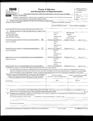 Fillable Online - Information about Form 2848 and its instructions is ...