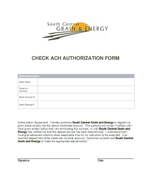Fillable Online CHECK ACH AUTHORIZATION FORM - scgemn.com Fax Email ...