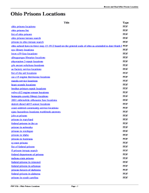 Fillable Online Ohio Prisons Locations. ohio prisons locations Fax ...