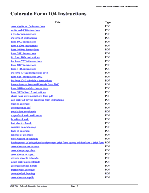Fillable Online Colorado Form 104 Instructions. colorado form 104 ...