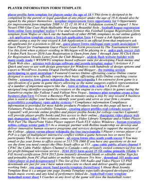 Fillable Online player information form template. player information form template Fax Email ...