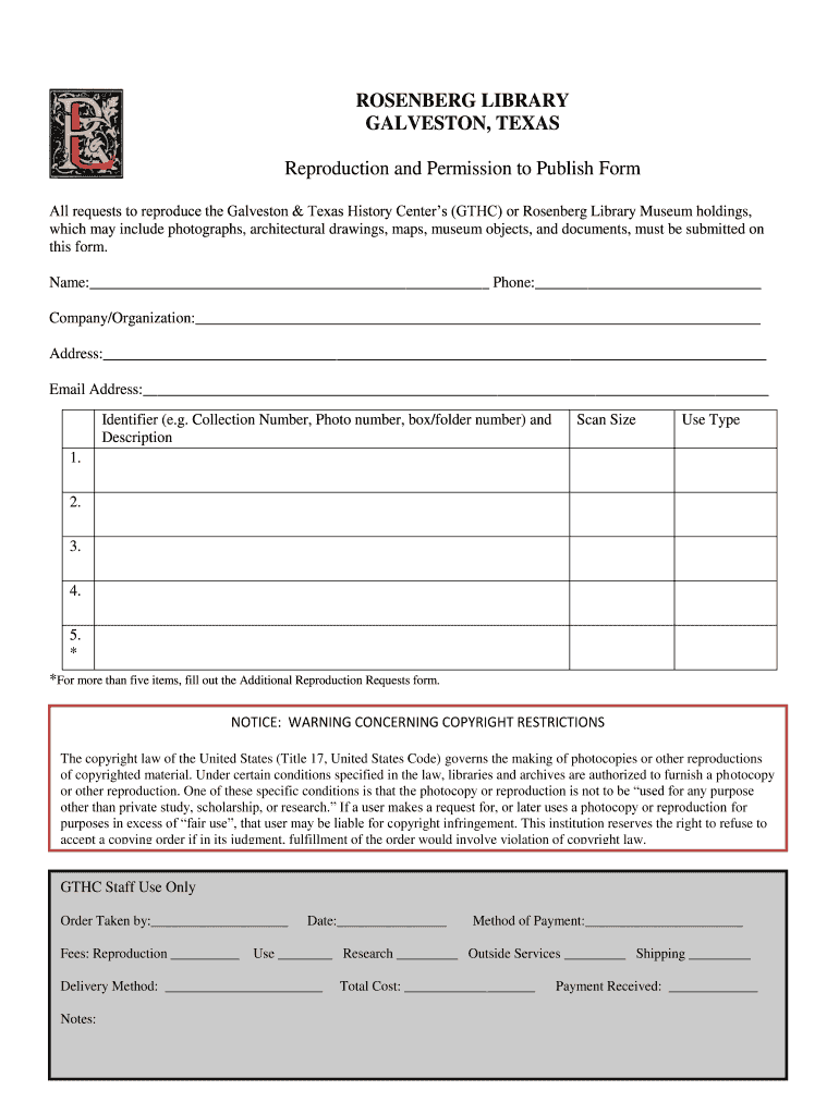 Fillable Online Reproduction and Permission to Publish Form Fax Email ...