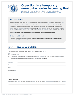 Fillable Online justice govt Objection to a temporary Fax Email Print ...