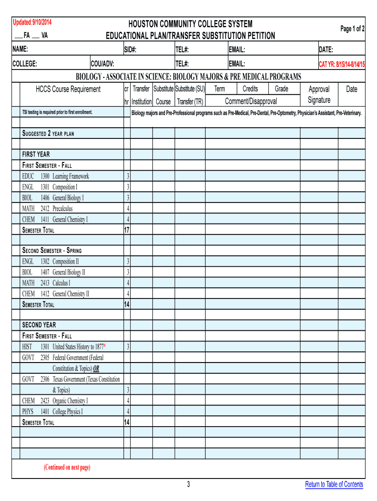 Fillable Online hccs UPDATED: 12/10/14 Fax Email Print - pdfFiller