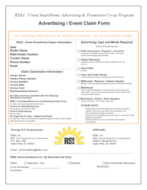 Fillable Online Advertising / Event Claim Form Fax Email Print - pdfFiller