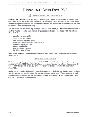 Fillable Online 1500 Claim Form PDF. fillable 1500 claim form PDF Fax ...