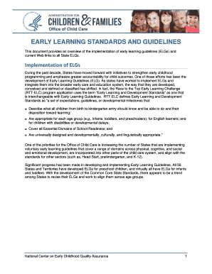 Fillable Online EARLY LEARNING STANDARDS AND GUIDELINES Fax Email Print ...