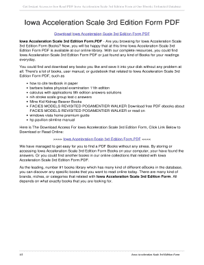 Fillable Online Iowa Acceleration Scale 3rd Edition Form PDF. iowa ...