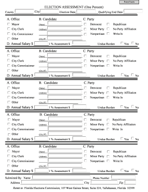 Fillable Online Clerks - BL Municipal Election Assessment Form.doc Fax ...
