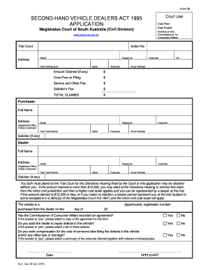 Fillable Online Form 3E - Application - Second-Hand Vehicle Dealers Act ...
