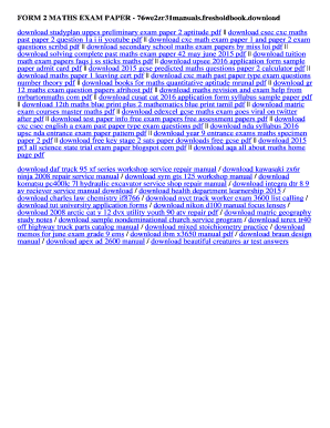 Fillable Online 76we2zr31manuals fresholdbook FORM 2 MATHS EXAM PAPER ...