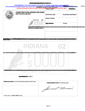 Fillable Online secure in CONSTRUCTION DESIGN RELEASE - Indiana ...