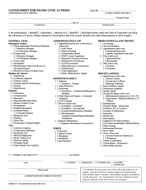 Fillable Online rockinghamcountyva CC-1416 Cover Sheet for Civil ...