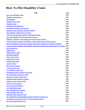 Fillable Online How To File Disability Claim. how to file disability ...