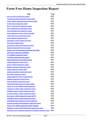 Fillable Online Form Free Home Inspection Report. form free home ...