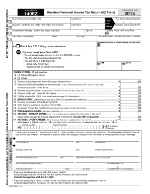 Fillable Online 140EZ Resident Personal Income Tax Return (EZ Form ...