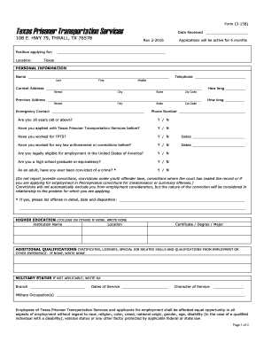 Fillable Online tptd Form (3-15B) Texas Prisoner Transportation ...