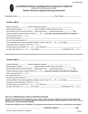 Fillable Online Student Housing Supplement Fax Email Print - pdfFiller