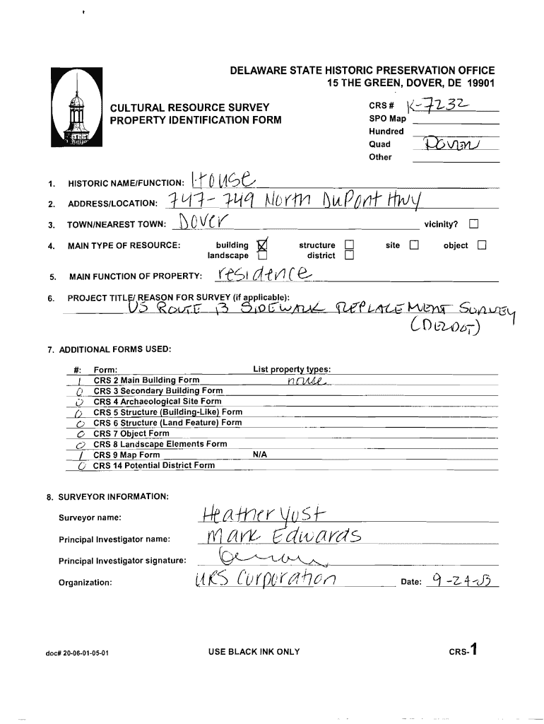 Fillable Online deldot 12-3? PROPERTY IDENTIFICATION FORM Fax Email ...