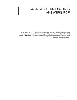 Fillable Online Cold War Test Form A Answers. cold war test form a ...