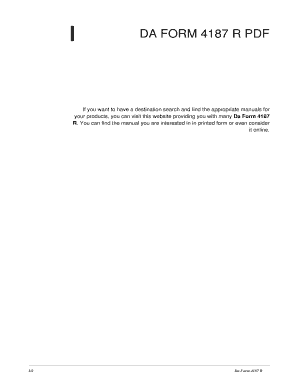 Fillable Online Da Form 4187 R. da form 4187 r Fax Email Print - pdfFiller
