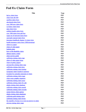Fillable Online listify Fed Ex Claim Form. fed ex claim form Fax Email ...